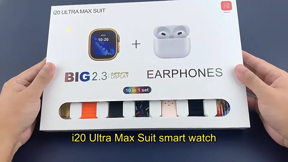 I20 Ultra Max Suit 10 In 1 Set Smart Luxury Watch Smartwatch I20 I30 ...