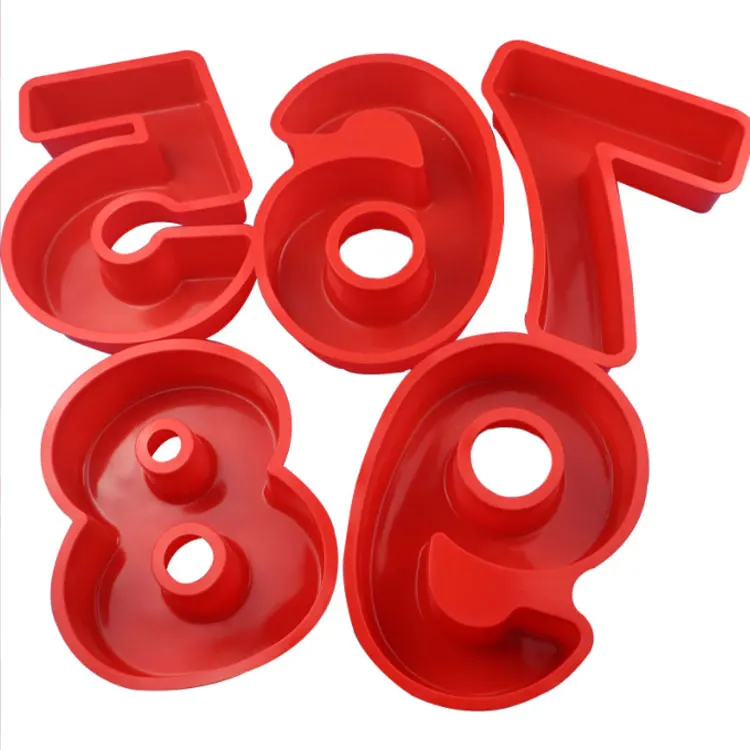 Large Size Number Moulds Baking Forms Silicone Number Mold Cake Pan 10 ...