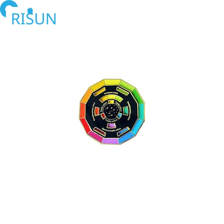 Wholesale Maker Creative Color Wheel Enamel Pins Custom Logo Rainbow ...