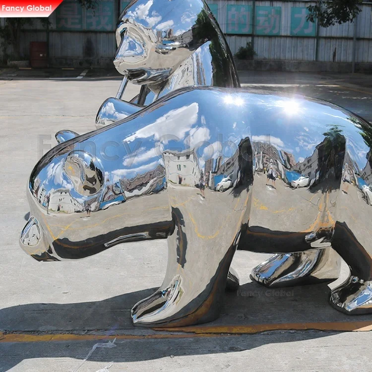 Outdoor Life Size Statue Stainless Steel Panda Sculpture For Sale - Buy ...