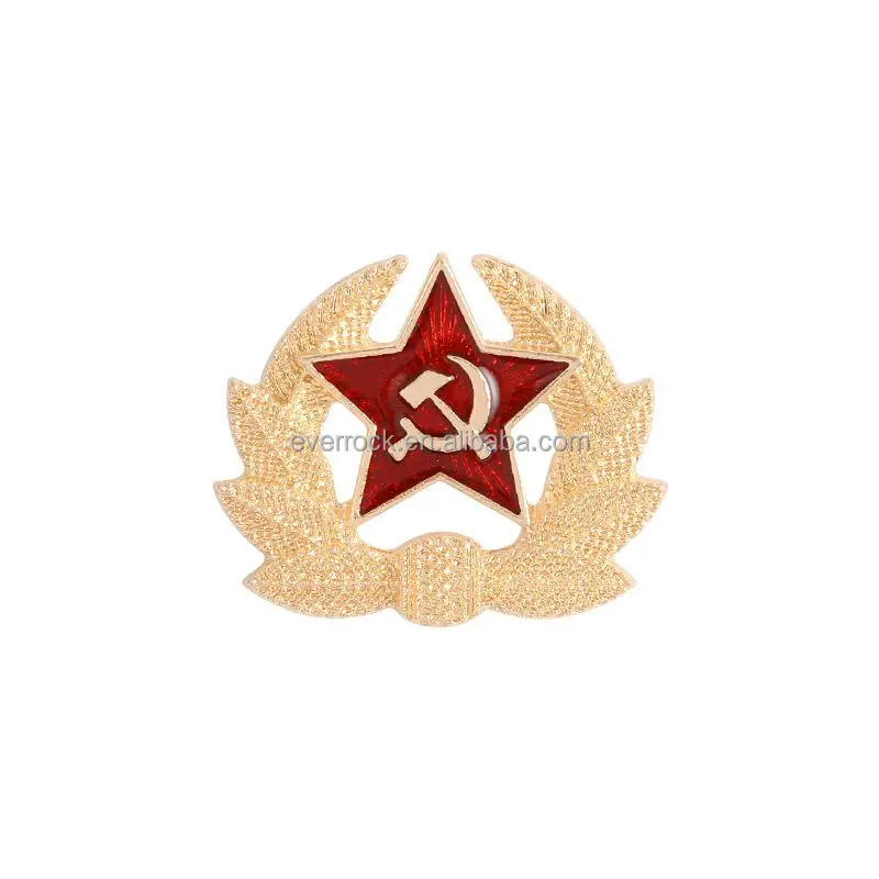 Wholesale Metal Pentagram Lapel Pin - Soviet Sickle Hammer