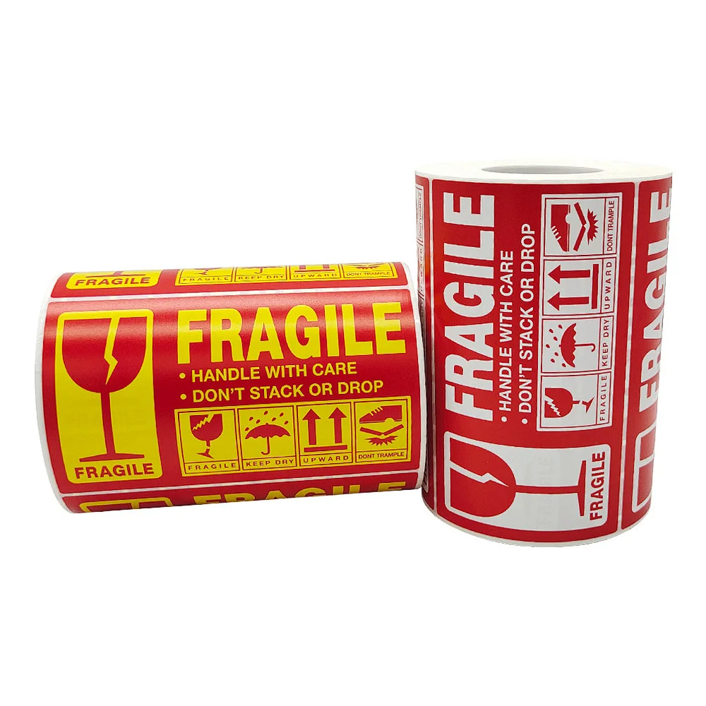 Fragile Transport Warning Label Waterproof Custom Printed Handling ...
