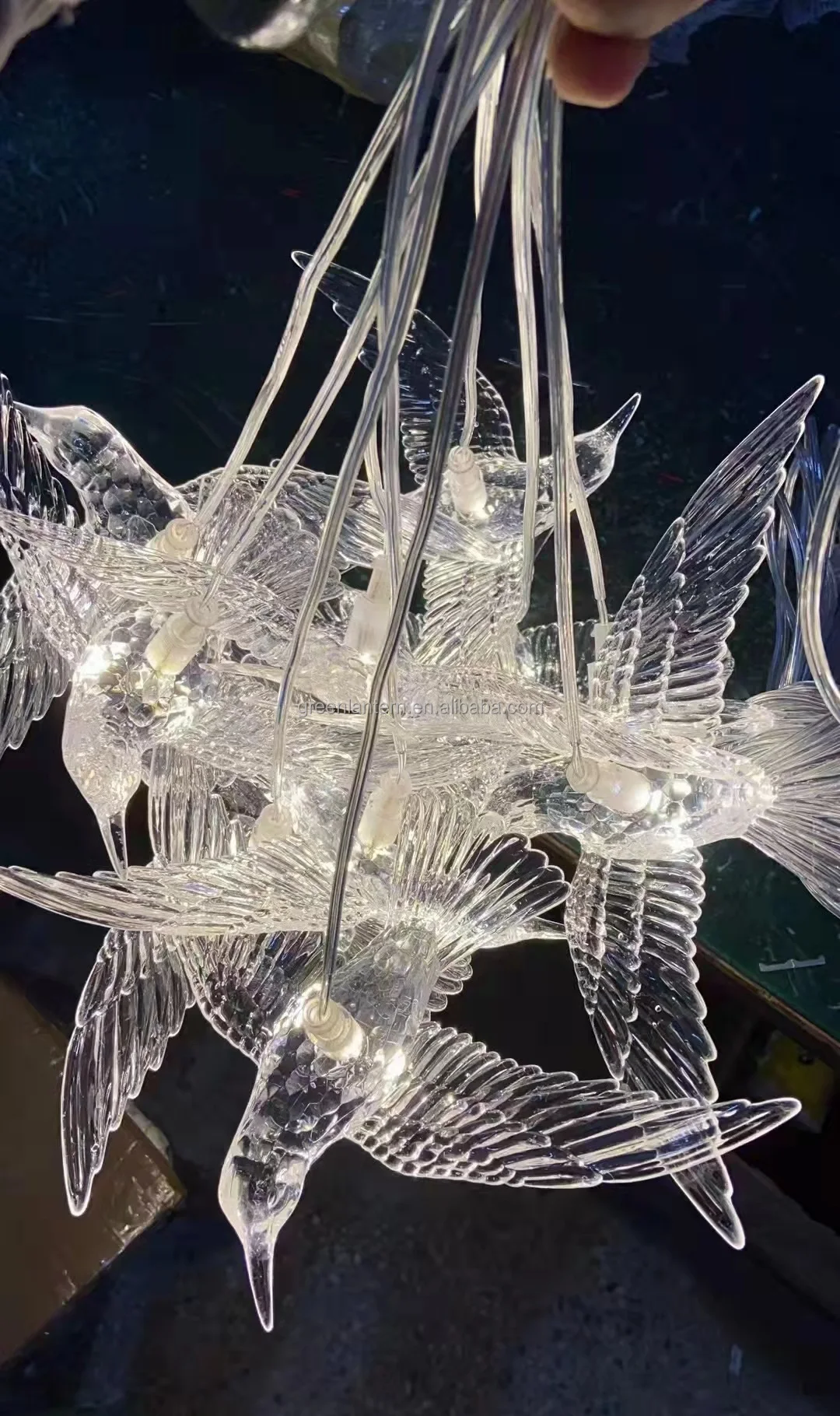 10 Clear Transparent Acrylic Birds Wedding Decorative Light Led ...