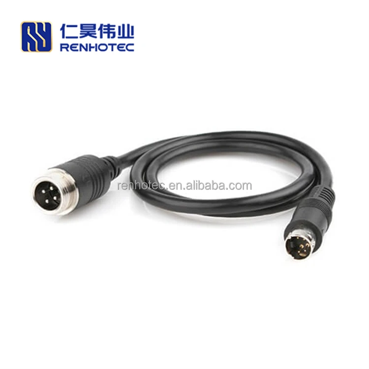 Gx12 M12 To Mini Din Male Adapter 4 Pin Male To Male Cable Cordset 1m ...