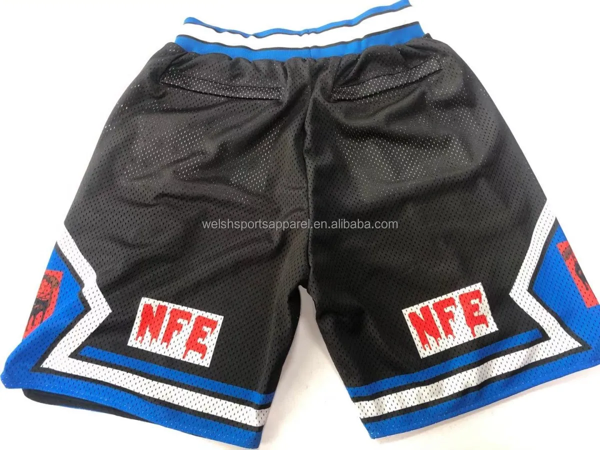 Custom Plain Throwback Polyester Black Basketball Shorts With Zipper ...