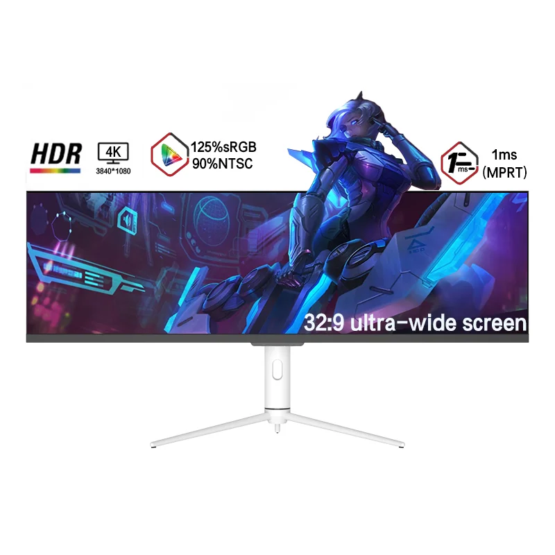 Ultra-wide Snow White Supper Wide 43.8 Inch Moniteur Hdr600 120hz Pc 1ms Desktop 44 Inch Gaming ...