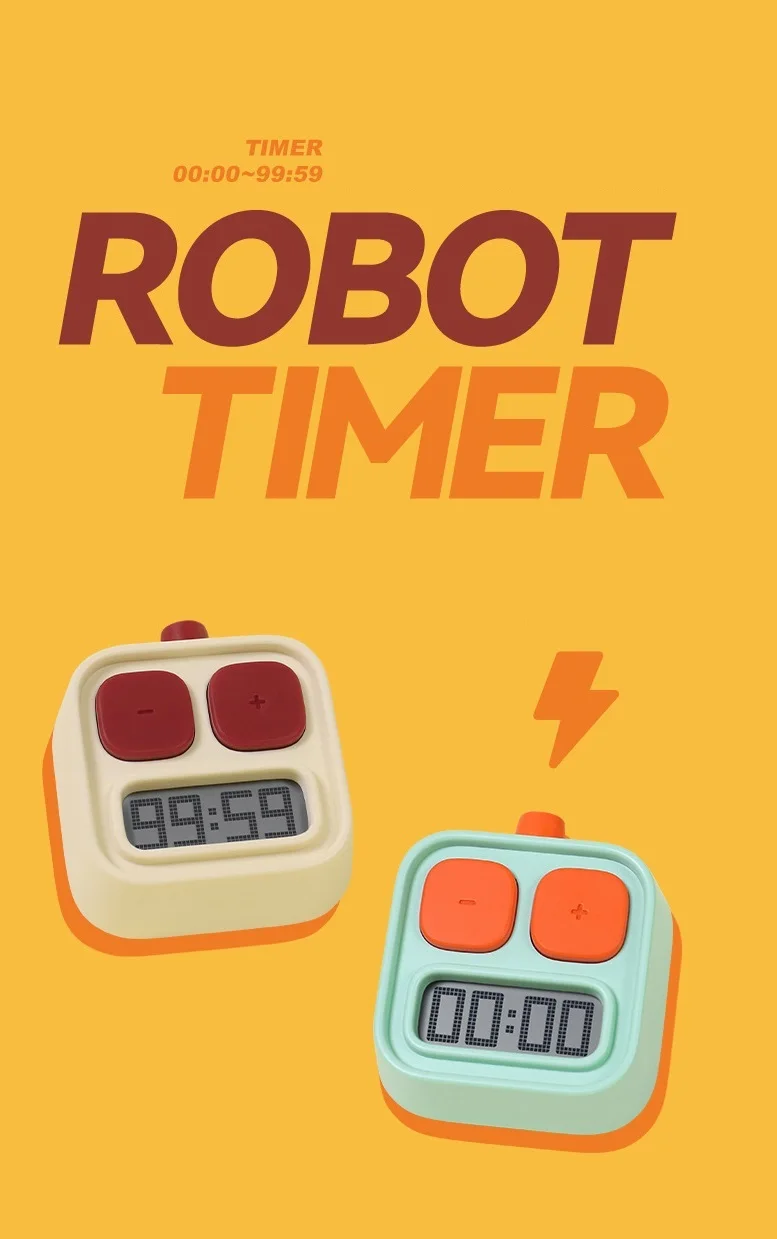 Robot Shape Kids Magnetic Countdown Sports Kitchen Games Study Timer ...