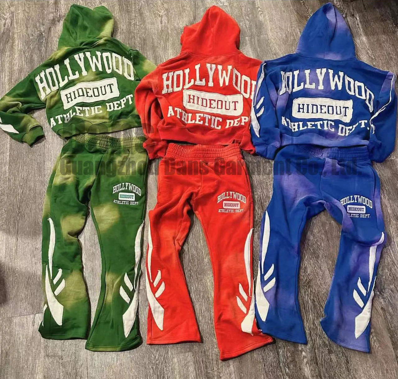 Custom Applique Patch Embroidery Jogger Tracksuits Acid Wash Sun Faded ...