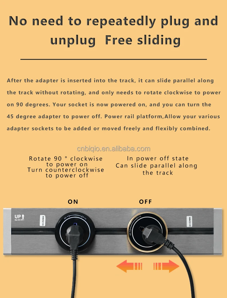 Electrical Removable Power Rail Socket Embedded Track Socket for ...