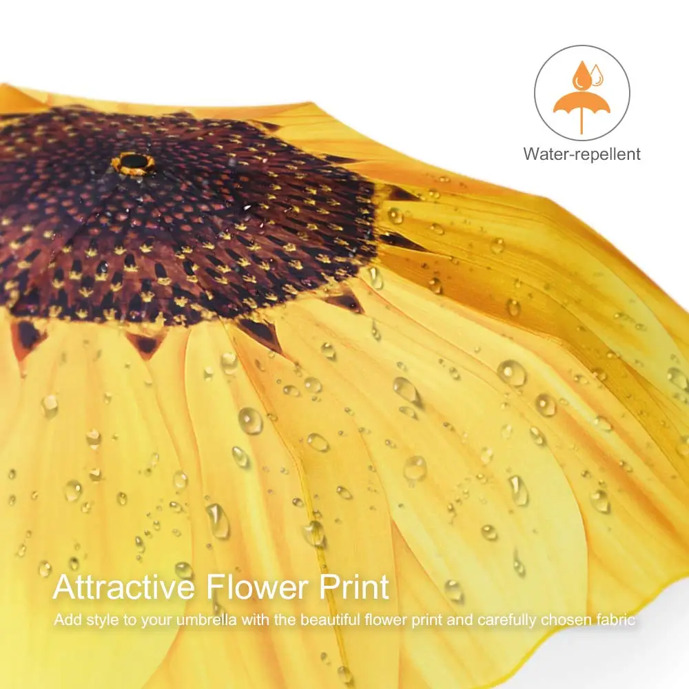 Free Sample Sun Flower Design Foldable Parasol Umbrella