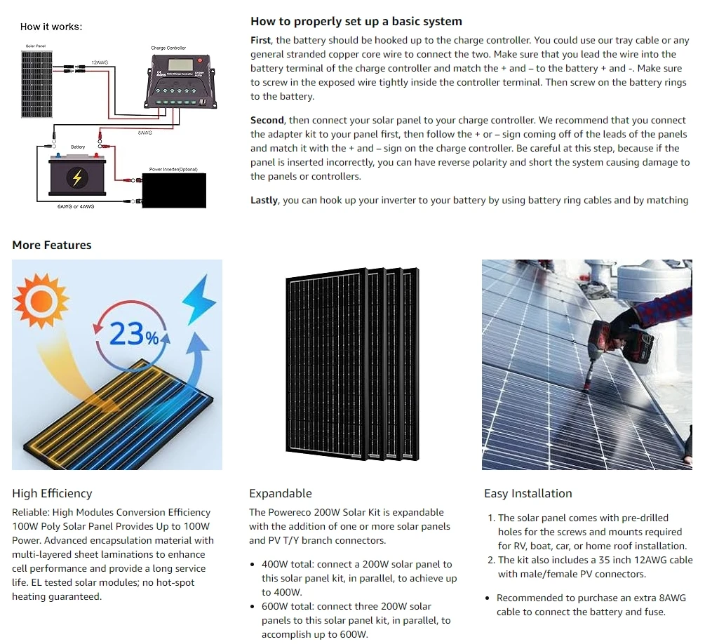 Small Pv Module Black Diamond 150w 12v 100w Pack Rigid Monocrystalline ...