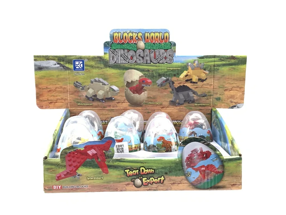 6 Types Building Block Dinosaur Egg Capsule 6in1 Diy Assemble Toys Kit ...