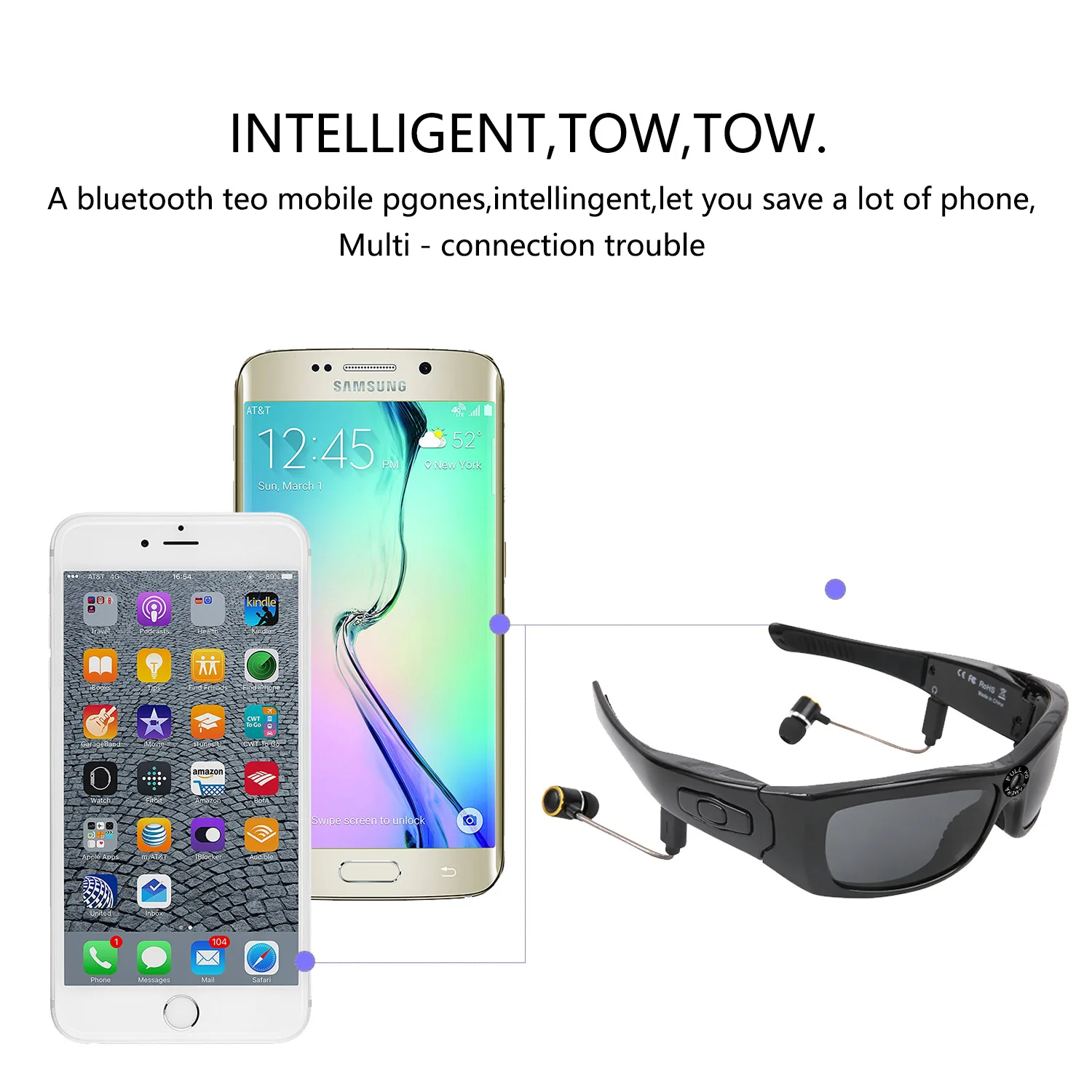 Full Hd 1080p Smart Sunglasses With Camera Multi-functional Mp3 Player ...
