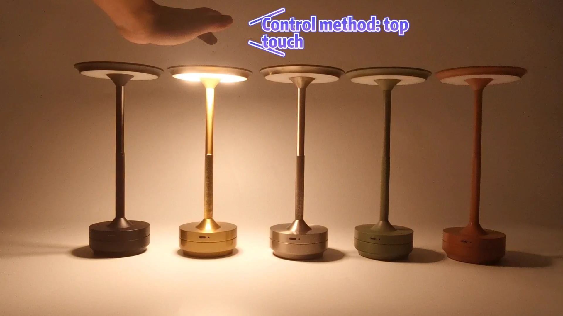 Modern Luxury Type-c Socket Touch 4000mah Rechargeable Cordless Led ...