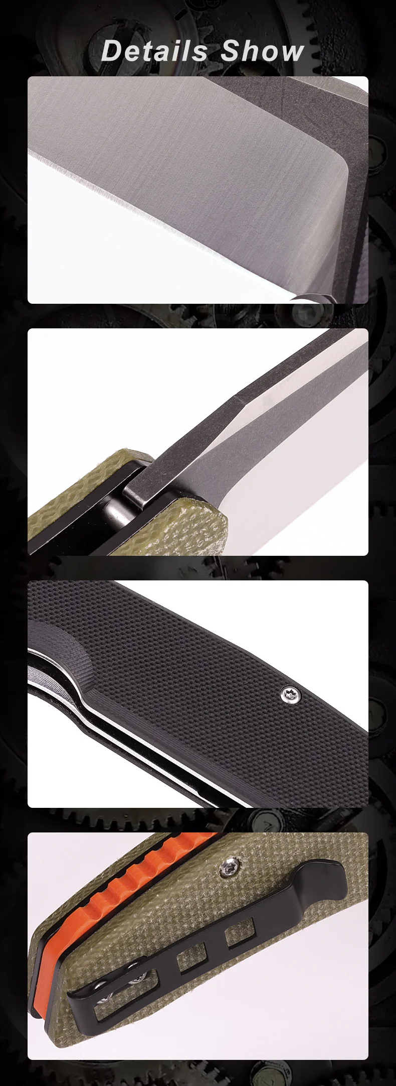 Self Designed New Micarta Handle Folding Pocket Knife EDC Outdoor ...