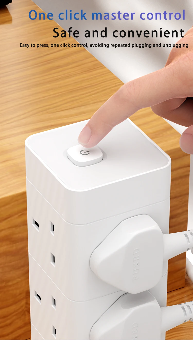BS Standard UK 3 PIN Plug - Multiple Socket with USB Port