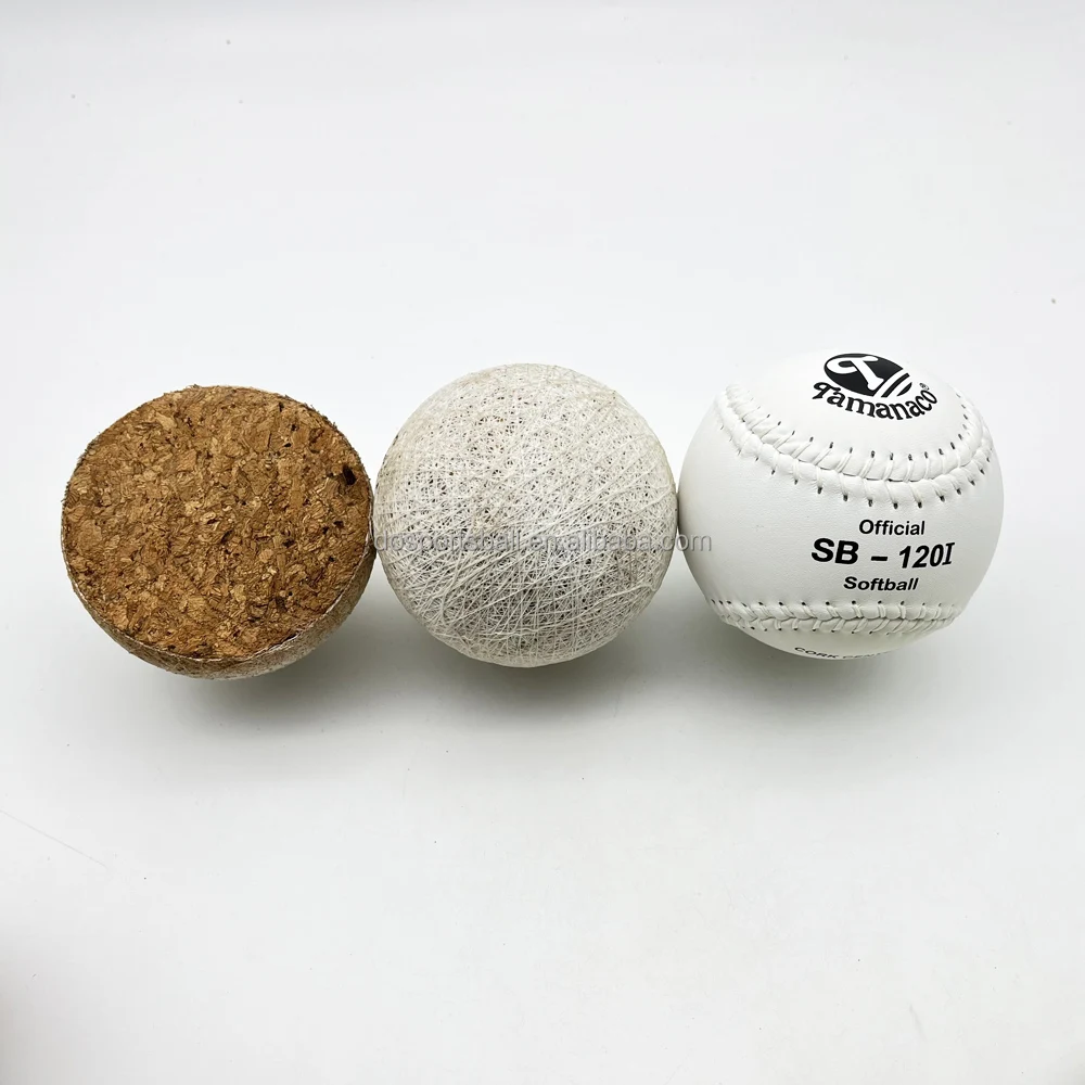 Premium 12 Inch Softball - White PVC Leather, Cork Filling