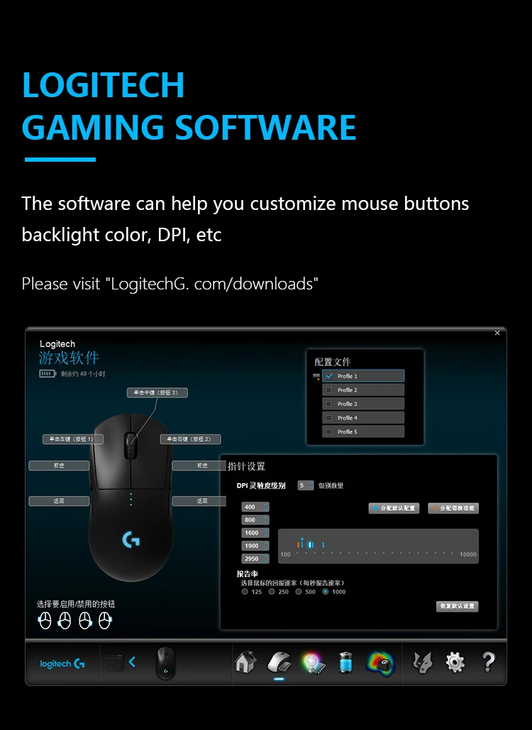 Logitech G Pro Wireless Gaming Mouse - 25600 DPI Precision