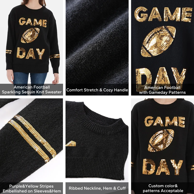 Shop 2024 Stock Sequin Shirts - Game Day Football Apparel