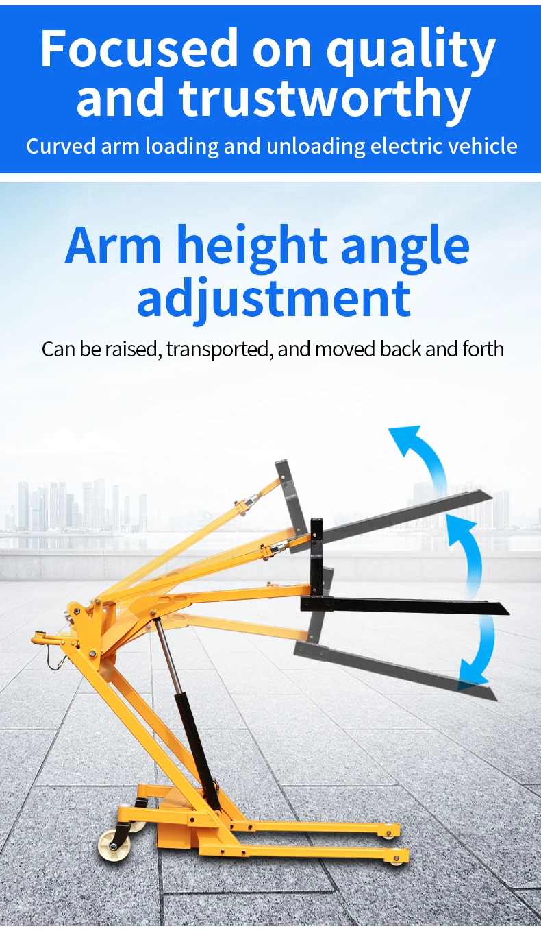 SUZAO Small Portable Electric Forklift - Curved Arm Stackers