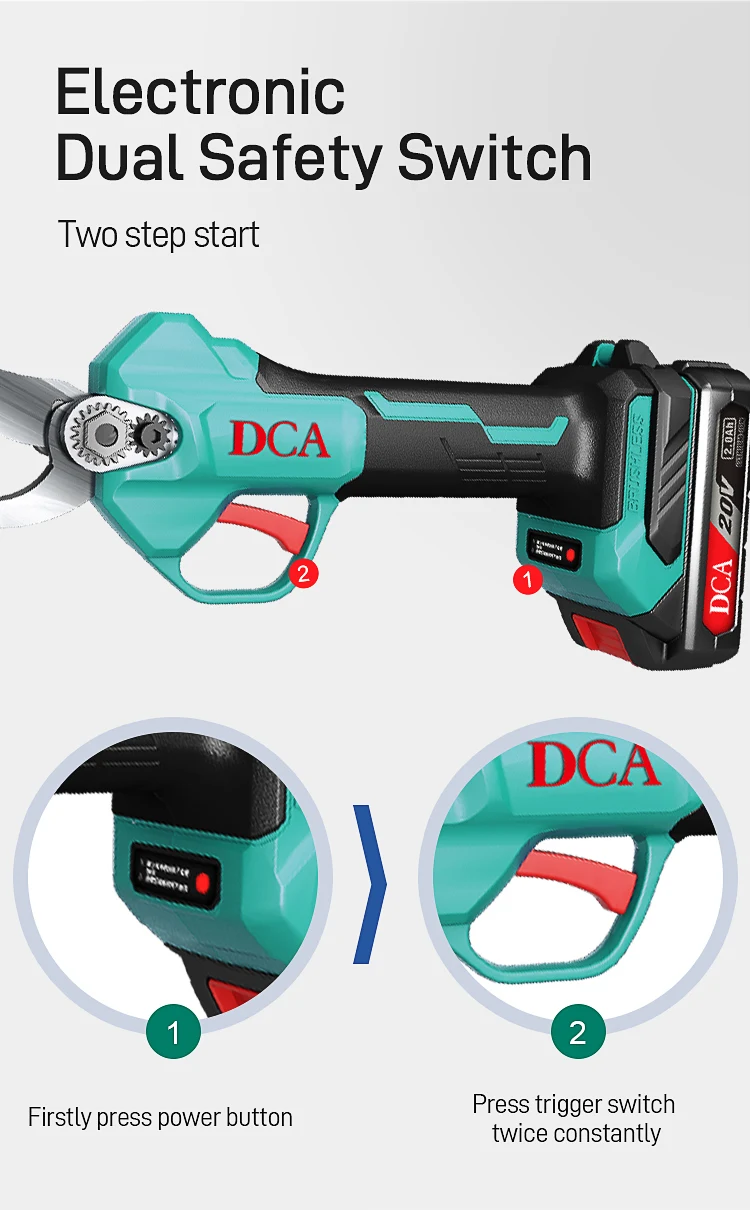 Cordless Electric Pruning Shears,Power Branch Pruner With 2pcs 4ah ...