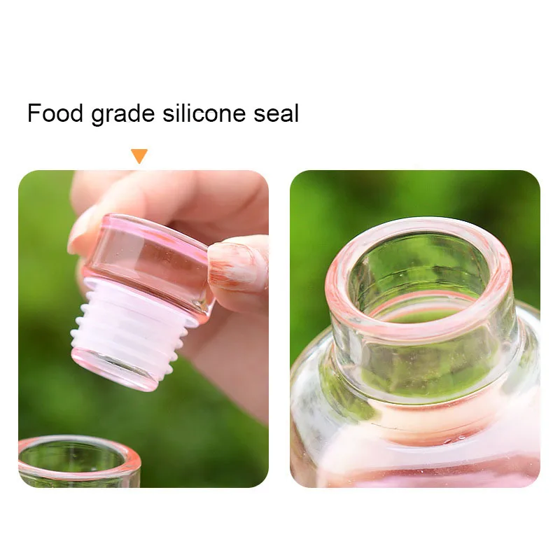 High Borosilicate Gradient Glass Water Bottle with Time Marker