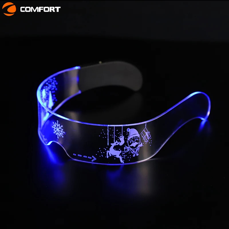 Christmas Fashion Custom Logo Flashing Plastic Led Glasses Light Up ...