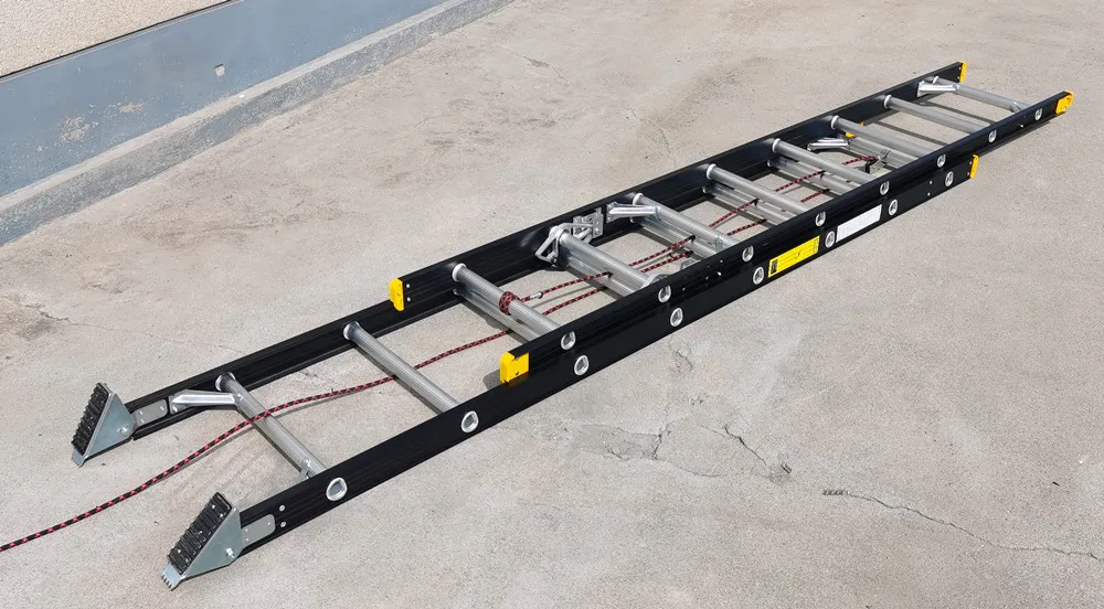 Black Color Treatment Aluminum Telescopic Extension Ladder 16ft 20ft ...