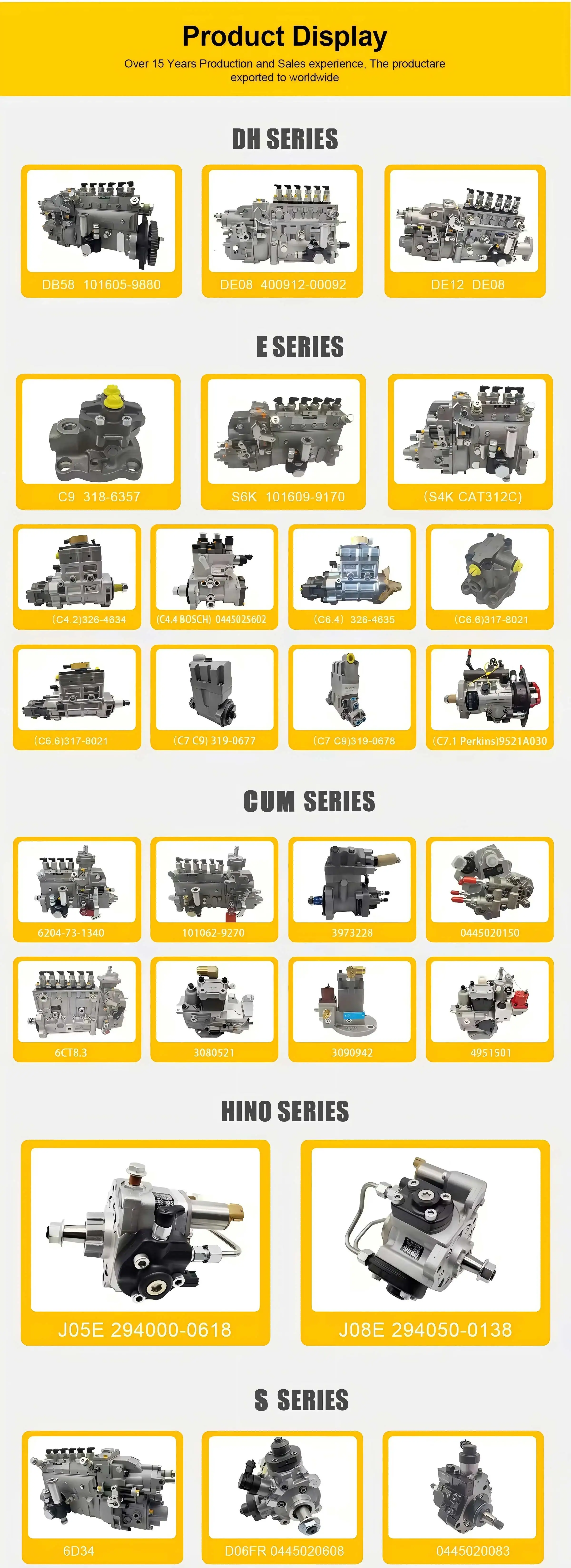 Excavator Parts Diesel Fuel Pump 0445010692 0445010676 0445010677 ...