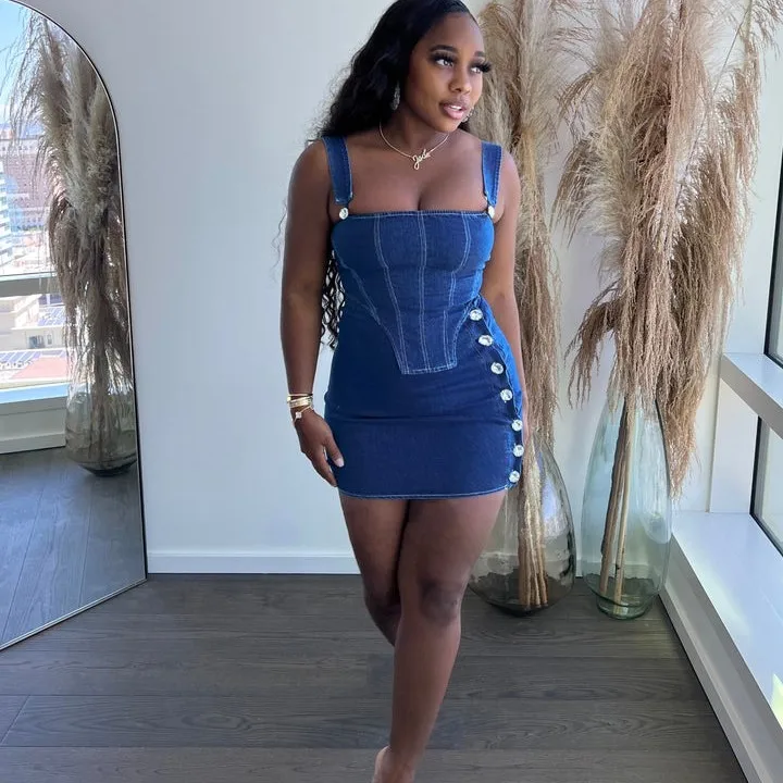 X07149s Sexy Fashion Halter Bust Summer Section Denim Two-piece Set ...