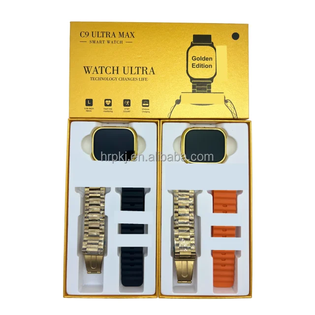 2023 New C9 Ultra Max Smart Watch 9 Big Gold Watch 2.01 Inch Hd ...