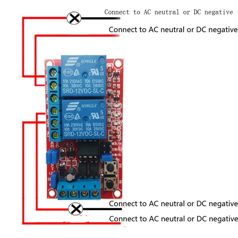 2-way Button Self-locking Interlocking Three-choice One Relay Module High And Low Trigger With ...