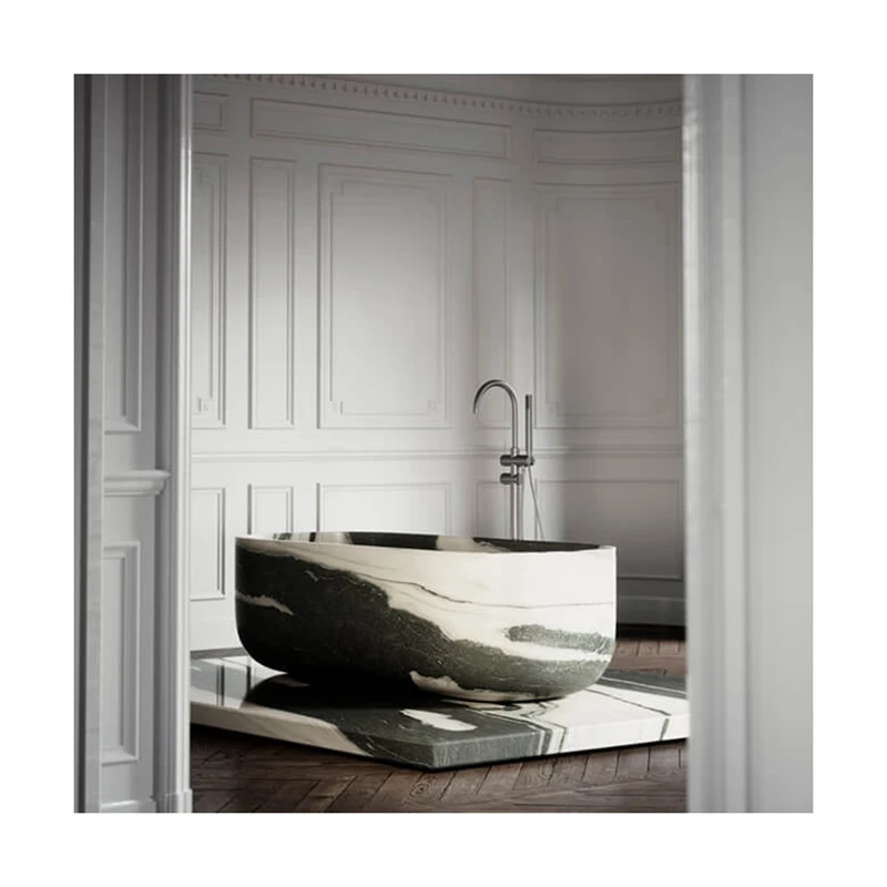 Natural Stone Panda White And Black Vein Marble Pedestal Sinks - Buy ...