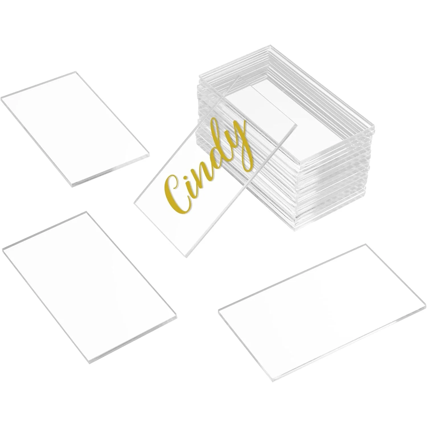 Clear Acrylic Cards for Setting Rectangle Acrylic Blanks Name Cards ...