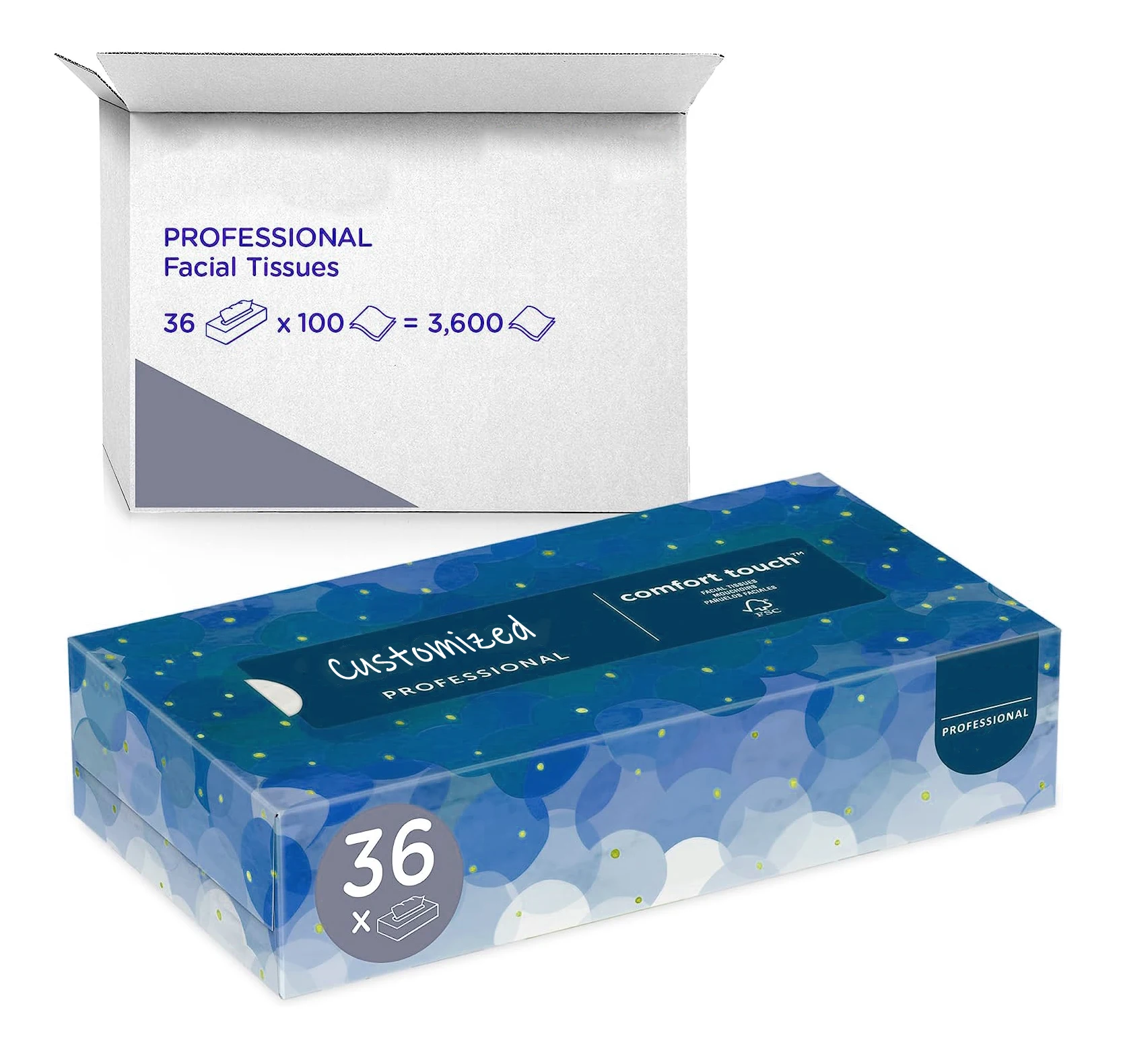 Hot Sale Customized Mega Packs of Virgin Wood Pulp Tissue