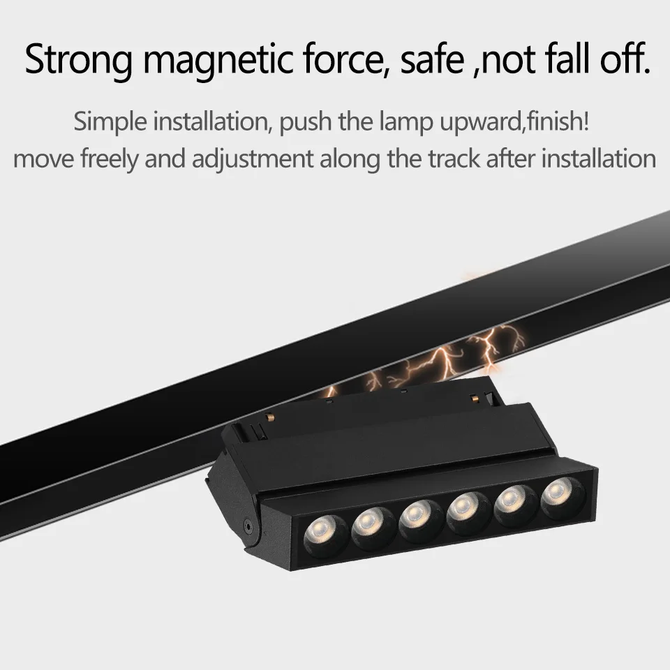 Magnetic Grille Lamp Spotlights Rail Track Adjustable Led 48v 3000k ...
