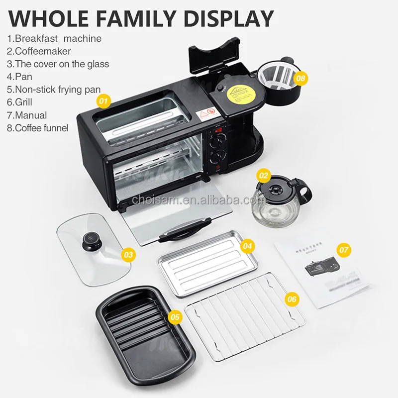 Multifunctional Breakfast Machine Coffee And Oven Breakfast Maker 3 In ...