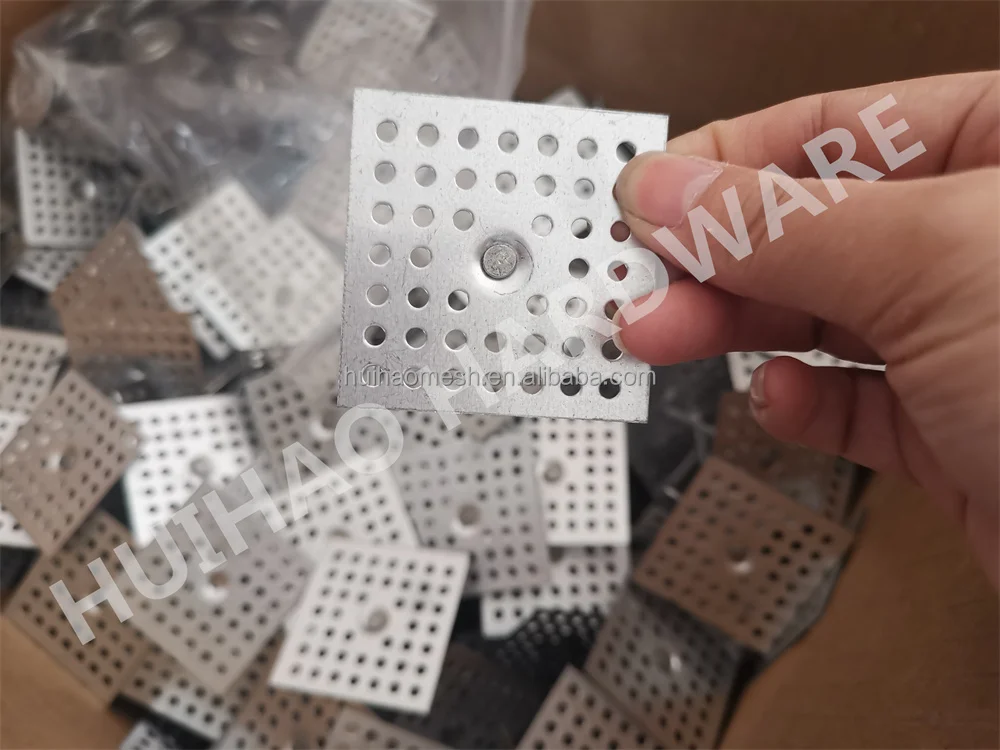 Stainless Steel 316L Perforated Insulation Pins - Self Locking Washers