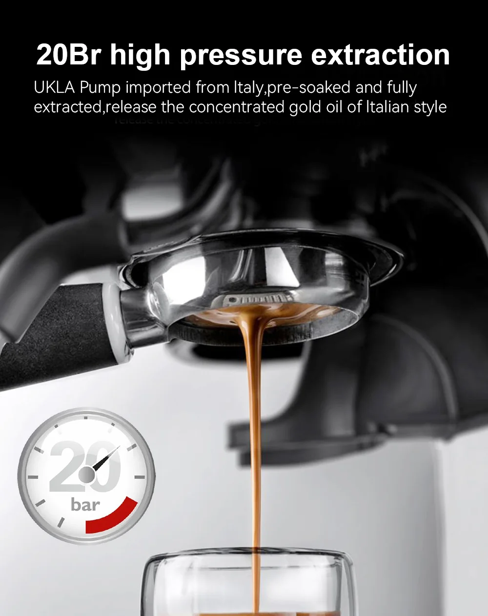 Semi-auto Household Coffee Machine - Multi-Function & Grinder