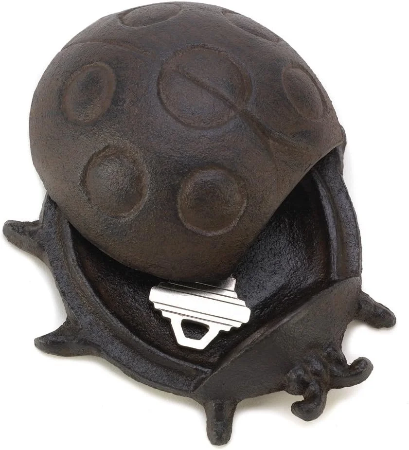 Metal Crafts Cast Iron Key Hider Outdoor Indoor Decoration Ladybug ...