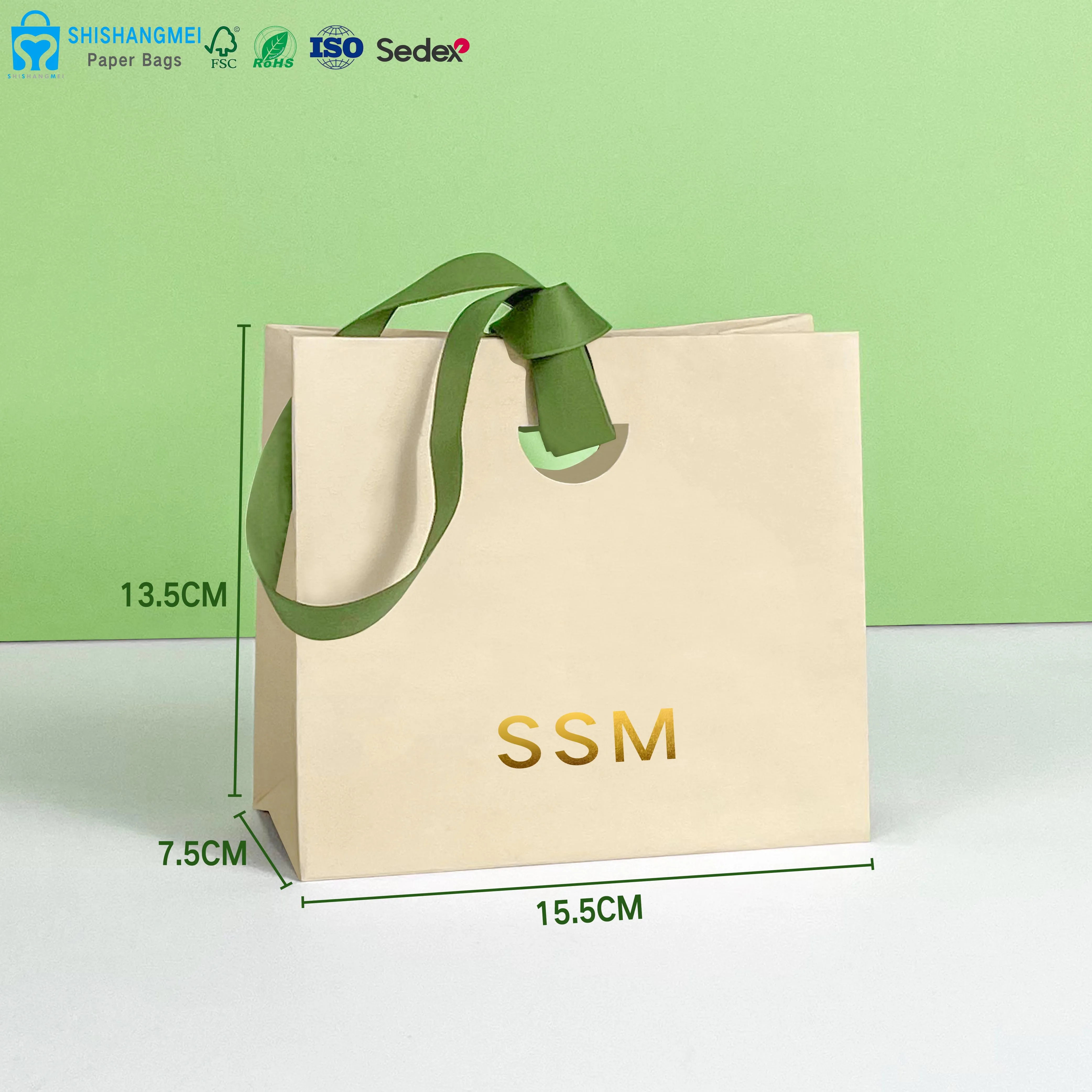 Luxury Modern Die Cut Paper Bags Black Printing Jewelry Clothing ...