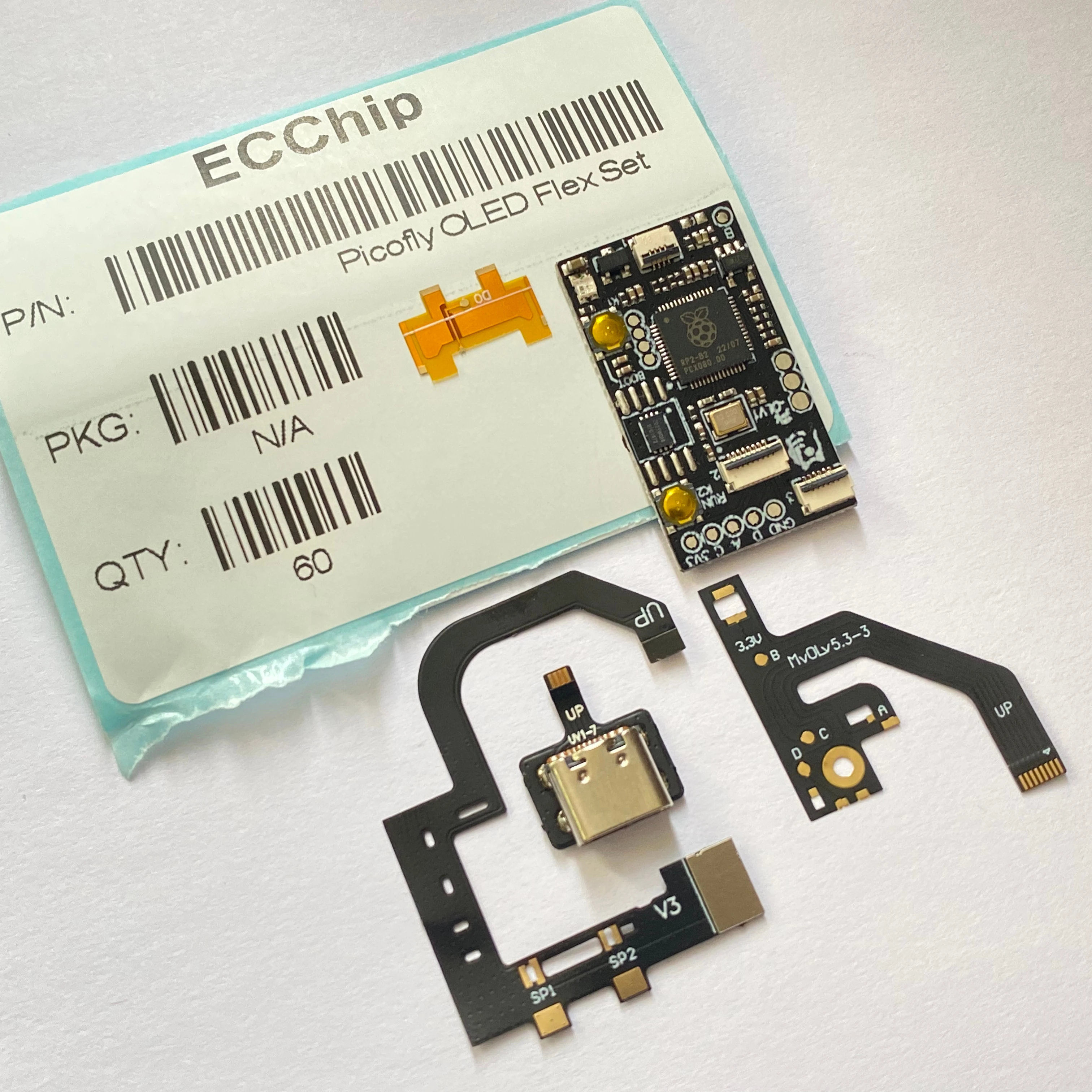 Picofly OLED Flex Set development board RP2040 ZERO Raspberry Pi PICO ...