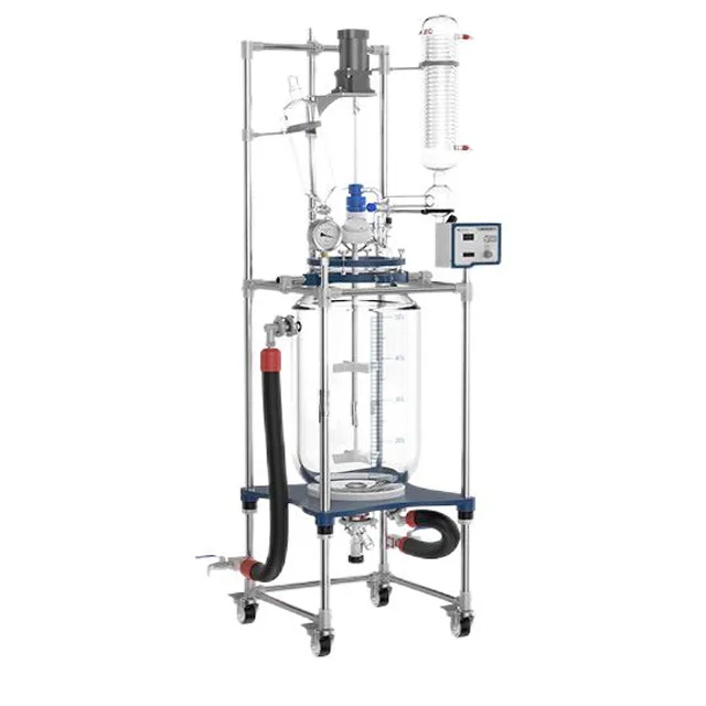 Vacuum Mixing Reaction Vessel 50l Glass Reactor Distillation Extraction ...