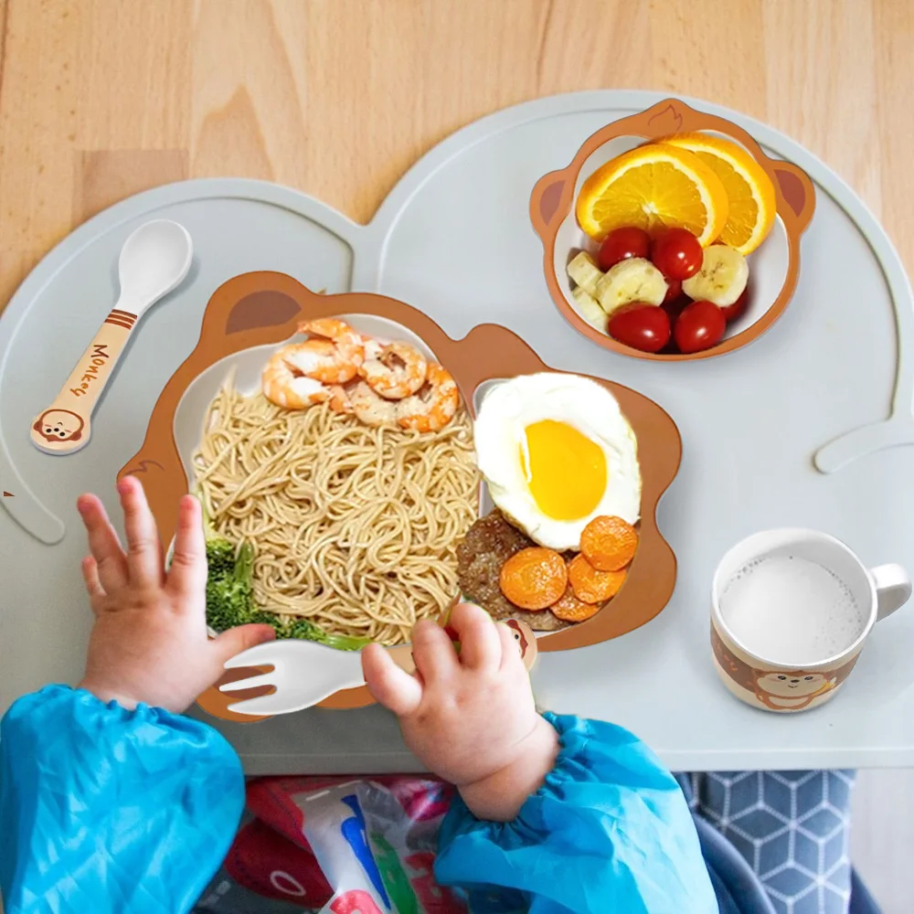 New Design Adorable Children Bamboo Dinnerware Kids Dinner Set Baby ...