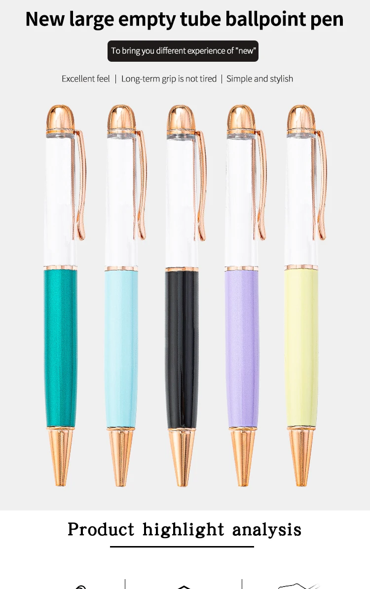 2021 Chunky Coarse Fat Empty Tube Ballpoint Pen Rose Gold DIY