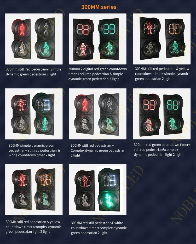 2 Aspect 300mm Dynamic Pedestrian Traffic Light with Digital Countdown ...