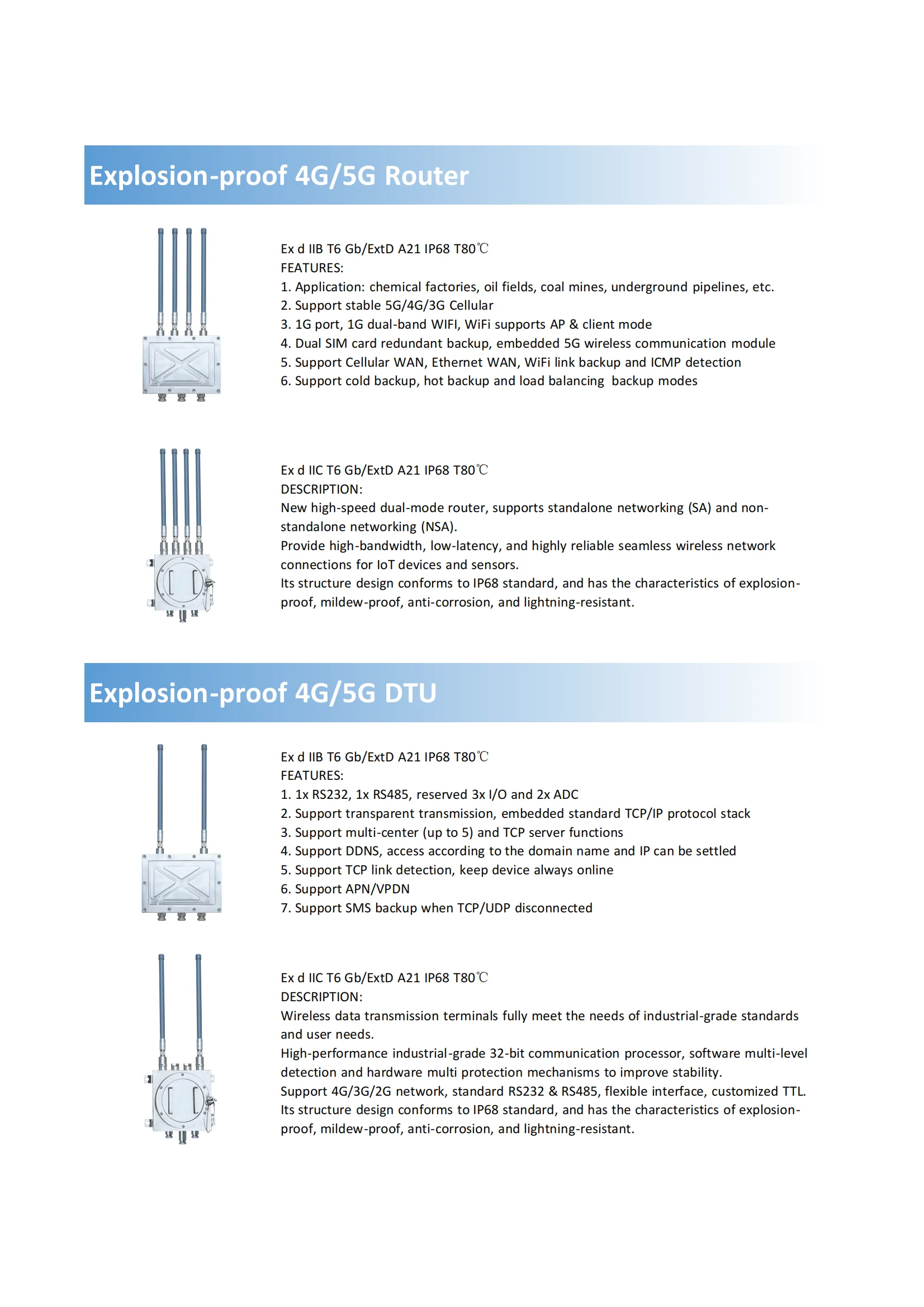 Ip68 Explosion Proof Wireless Bridge Wifi Ap Router Dtu Exd Iib Hazardous Areas Long Distance ...
