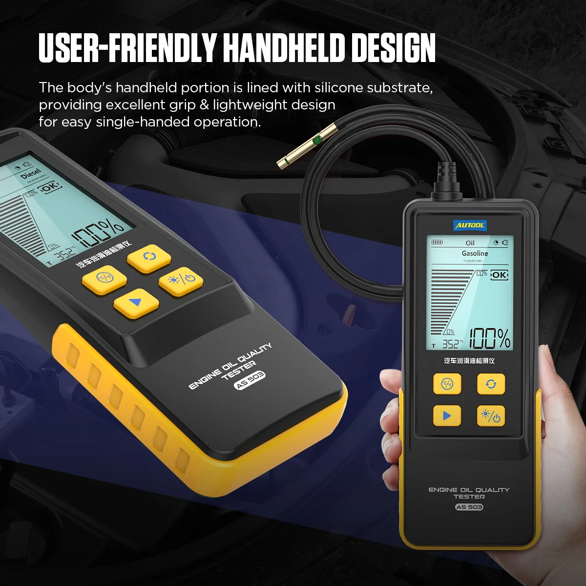 2025 AUTOOL AS503 Digital Engine Oil Tester for Gasoline & Diesel