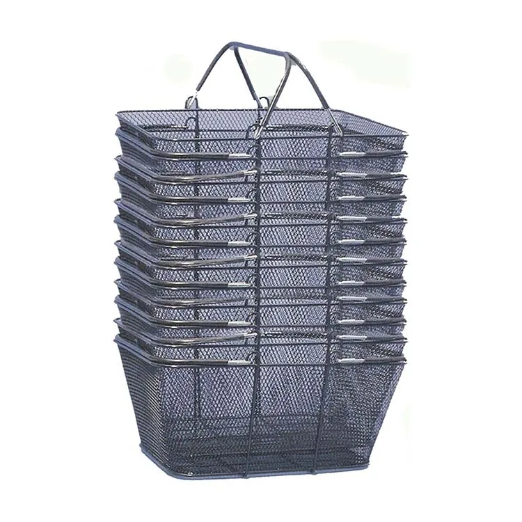 Factory Custom Black Shopping Basket Wire Mesh Shopping Basket - Buy ...