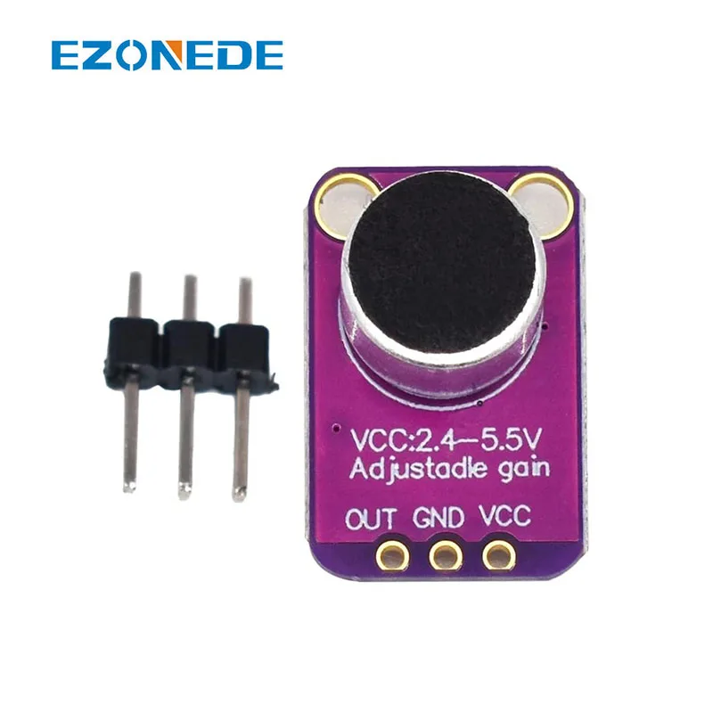 MAX4466 Electret Microphone Amplifier Module - Adjustable Gain